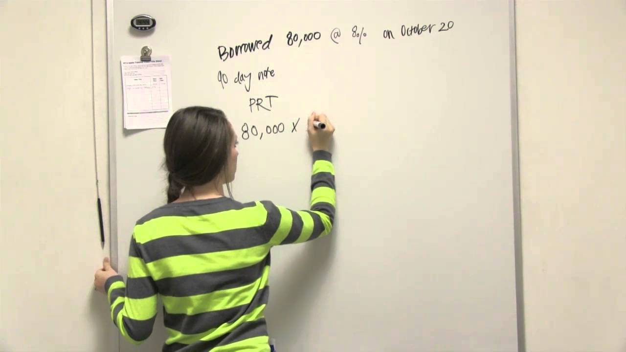 Calculating Interest On a 90 Day Note - YouTube