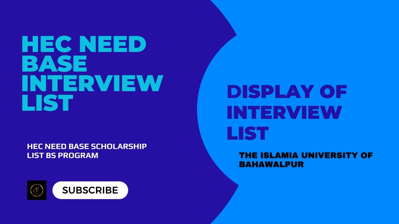 When Display Hec Need Based Scholarship List Session 2023 Interview Hec