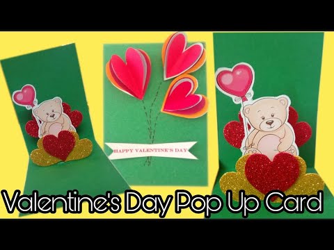 Easy Valentine's Day Card | Valentine's Day PopUp card | Teddy Bear ...