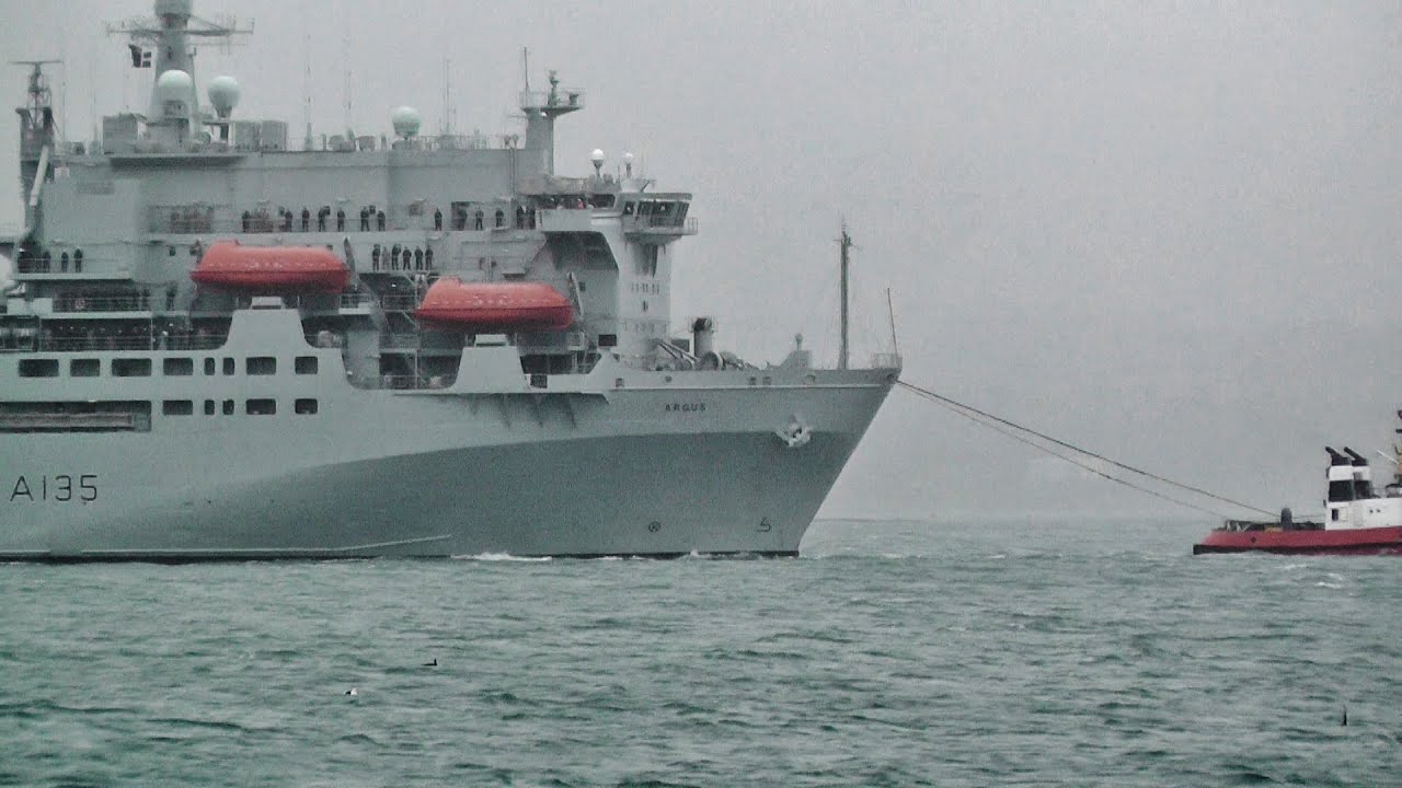 RFA Argus A135 Hospital Ship Leaves Falmouth on Ebola Mission To West ...