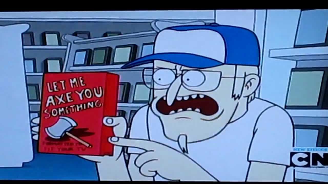 Regular Show - Movie Shack Hut Guy refuses Pan and Scan film - YouTube