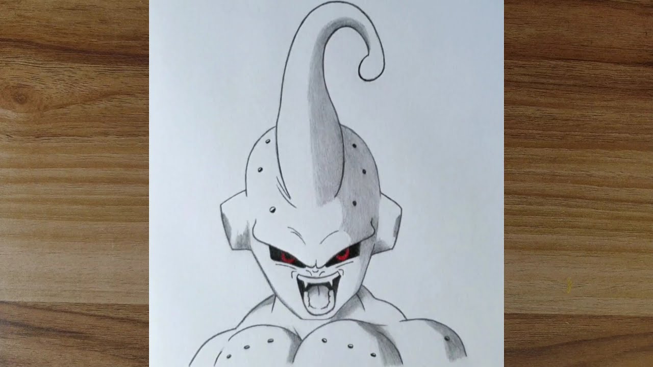 how to draw majin buu step by step | anime drawing tutorial for ...