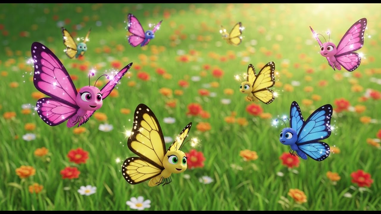 Colorful Butterflies in the Meadow | Fun Color Learning Song for Kids ...