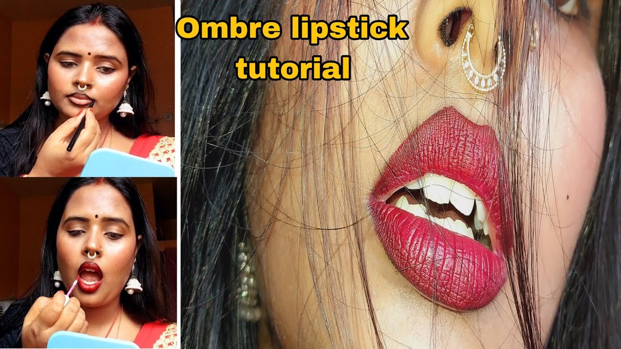 Ombre lipstick tutorial, Black and Red color Lipstick Ombre Lipstick ...