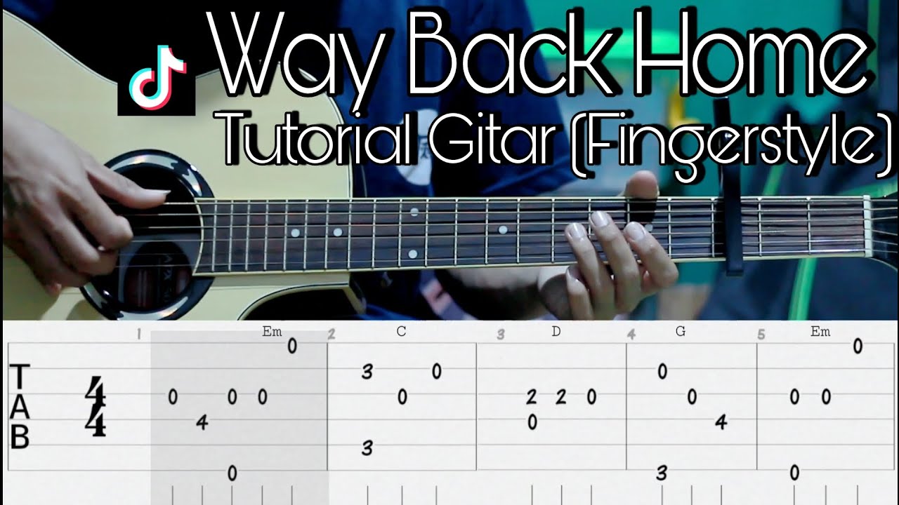 Shaun - Way Back Home | Guitar Tutorial Fingerstyle | TAB + CHORD - YouTube