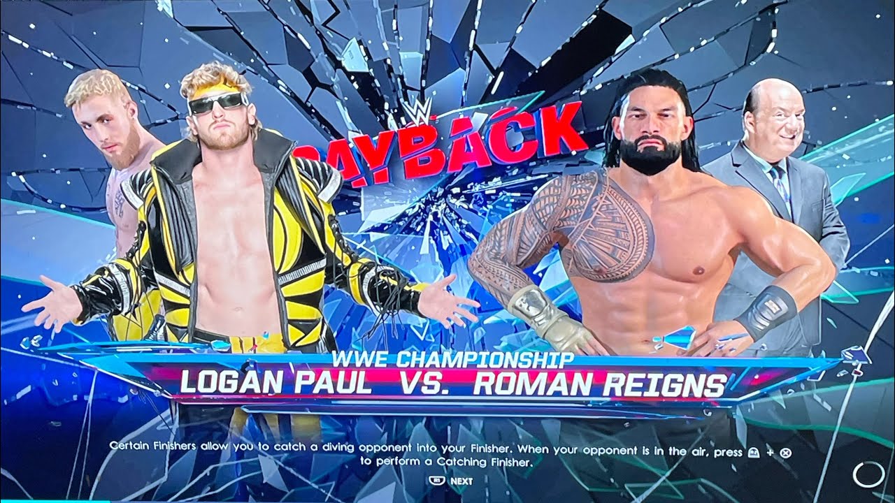 LOGAN PAUL vs ROMAN REIGNS, WWE TITLE, WWE2K22 - YouTube