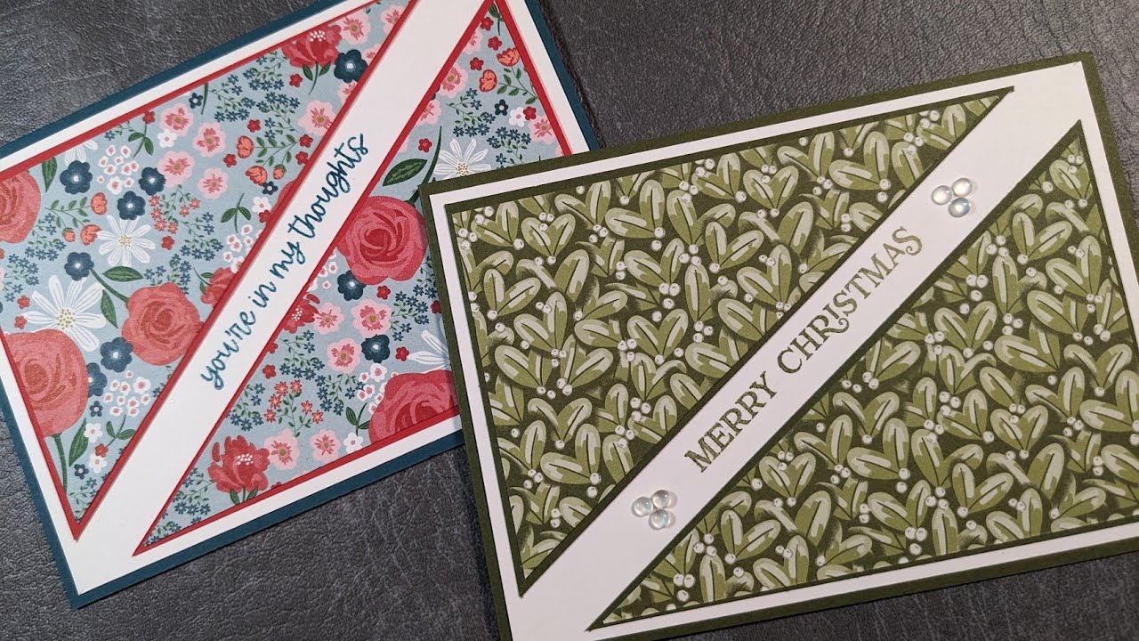 Introducing Golden Greenery - Simple corner triangle card - YouTube