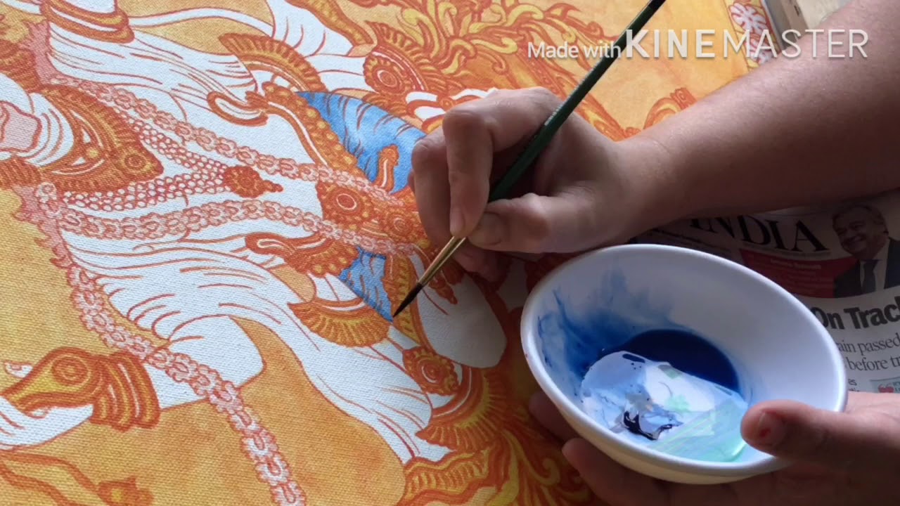 #nisarg_creations - KERALA MURAL PAINTING - Hanuman Part 6 - YouTube