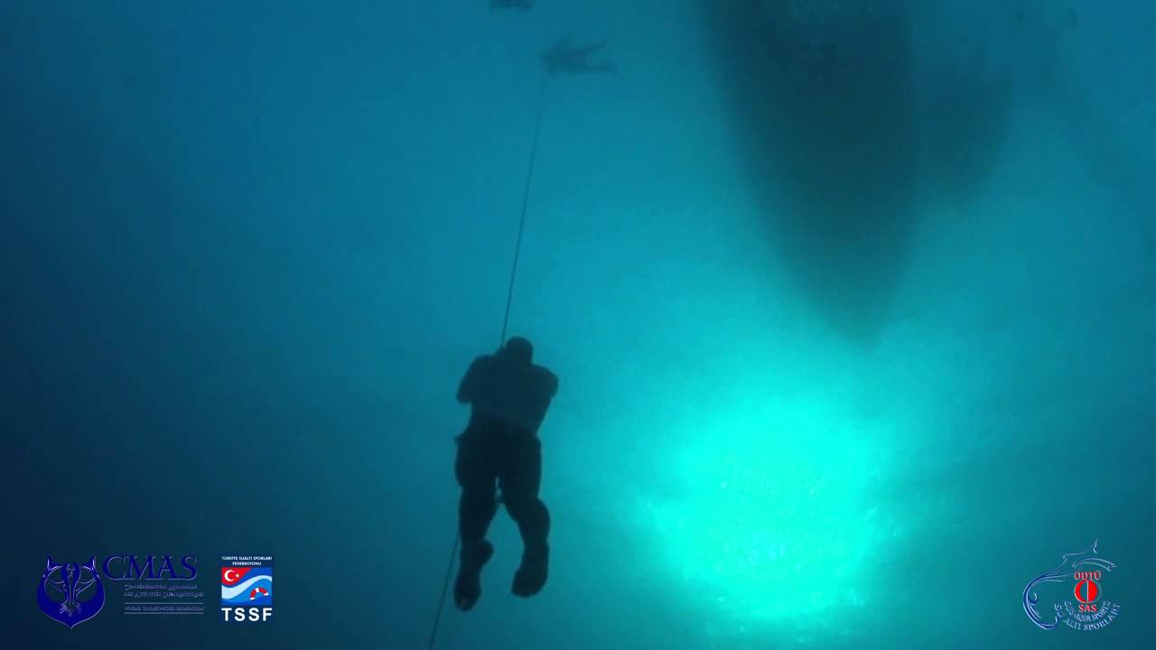 CMAS World Record of Free Immersion Apnea 81 m Devrim Cenk Ulusoy - YouTube