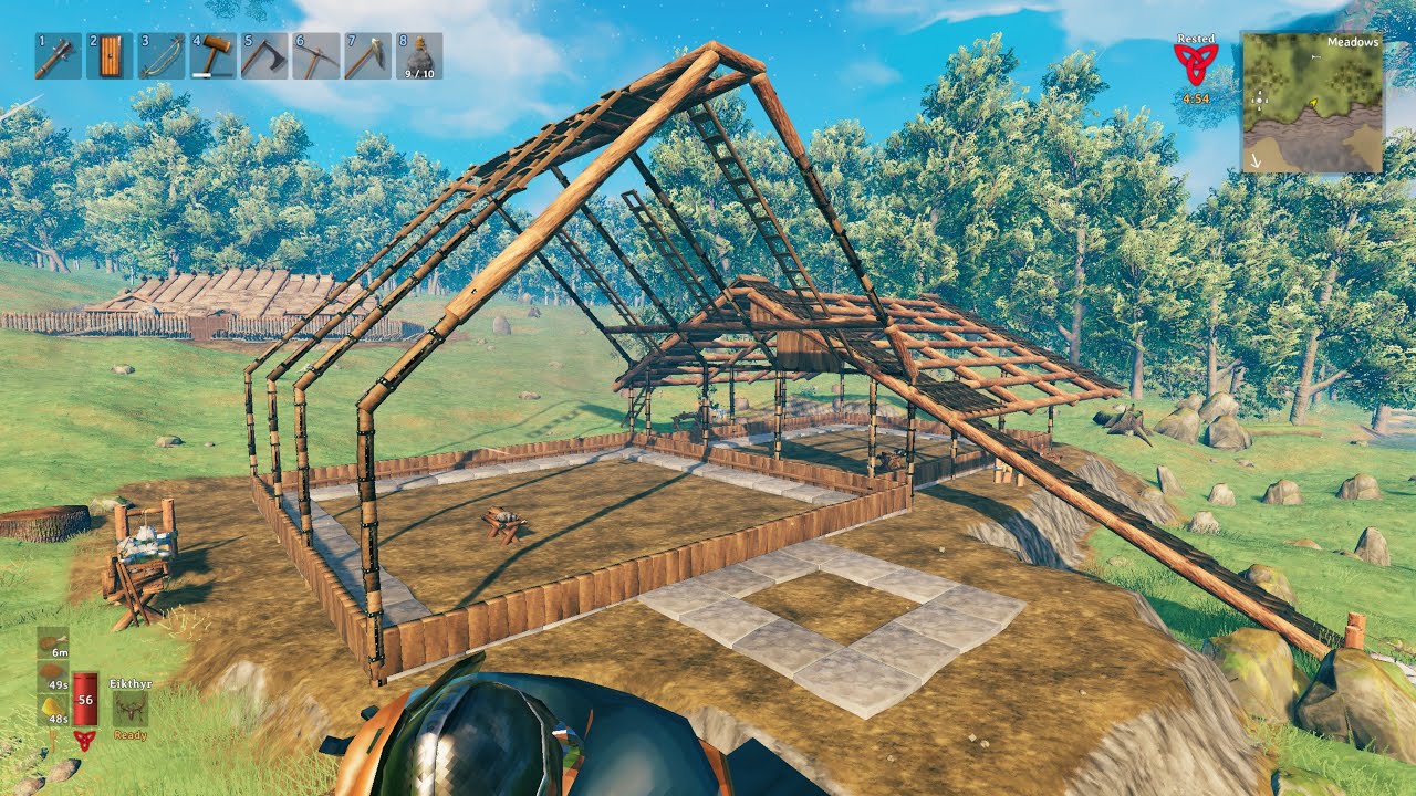 Valheim Base Building Ep 1 Log Cabin Part 1 of 2 - YouTube