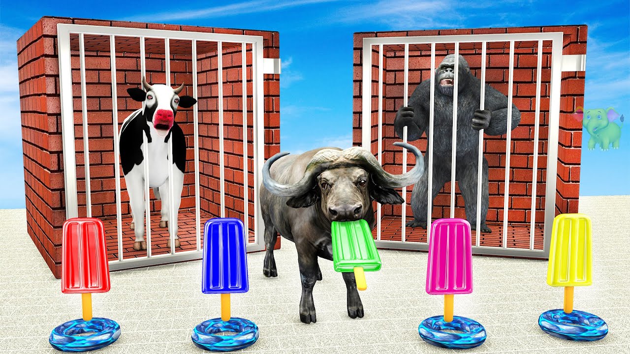 Dinosaur Cow Lion Mammoth Elephant Guess the Ice Cream Challenge ...