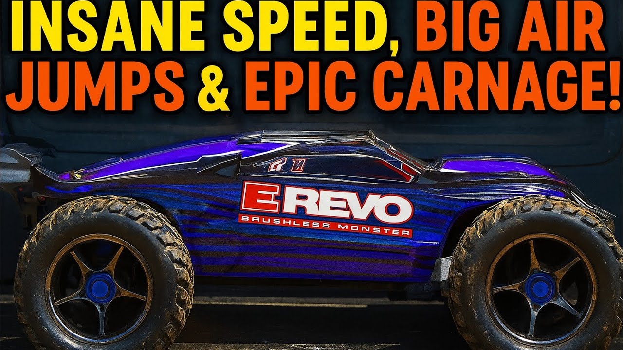 Traxxas E-REVO 6s First Run Speed Jumps and Carnage - YouTube