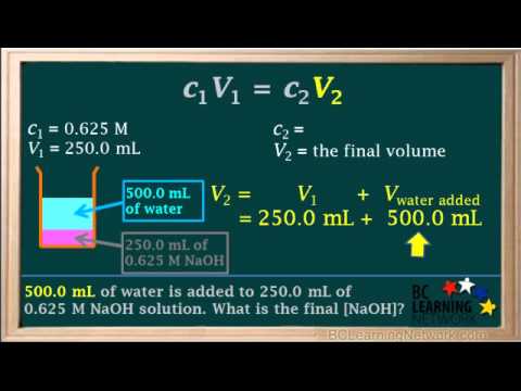 WCLN - Dilution Calculations - 1 - Chemistry - YouTube