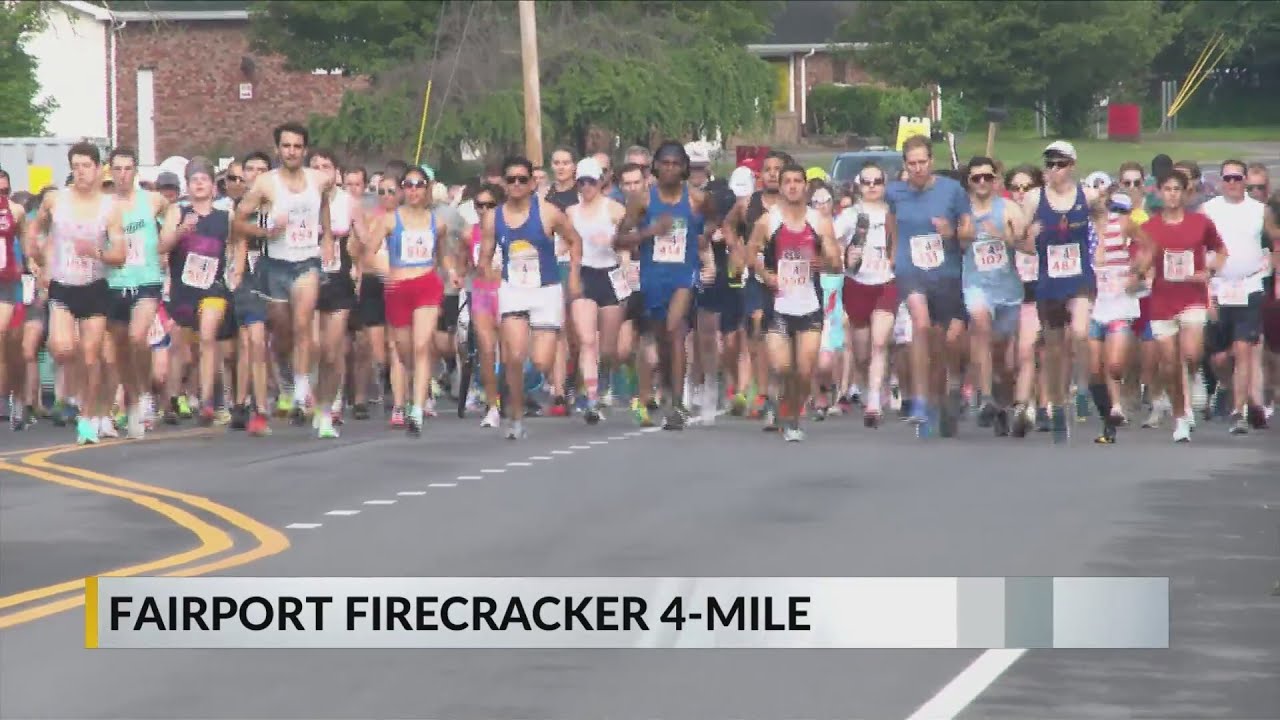 500 people run in Fleet Feet's Firecracker Four Mile in Fairport - YouTube