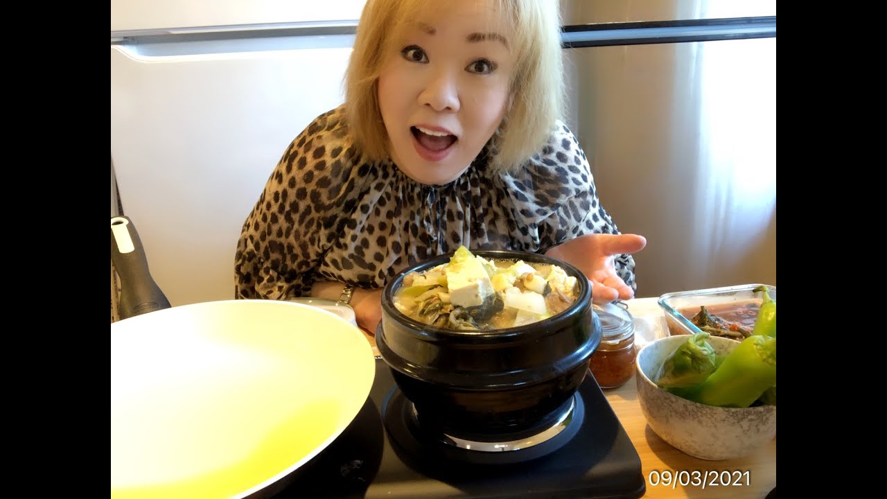 Yukjeon, Pollack Jeon, and Soy Bean Paste Soup with Ssiraegi Mukbang ...