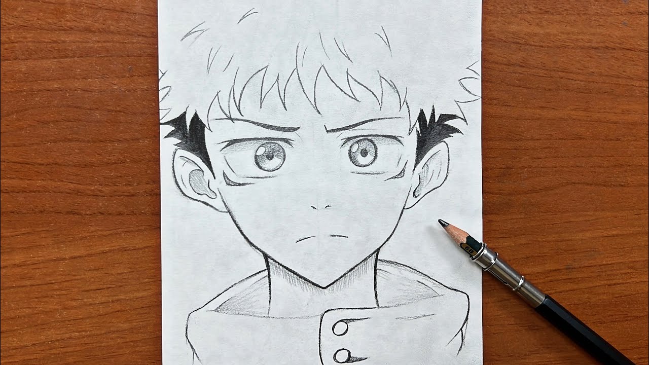 How to draw kid itadori step-by-step | anime drawing tutorial - YouTube