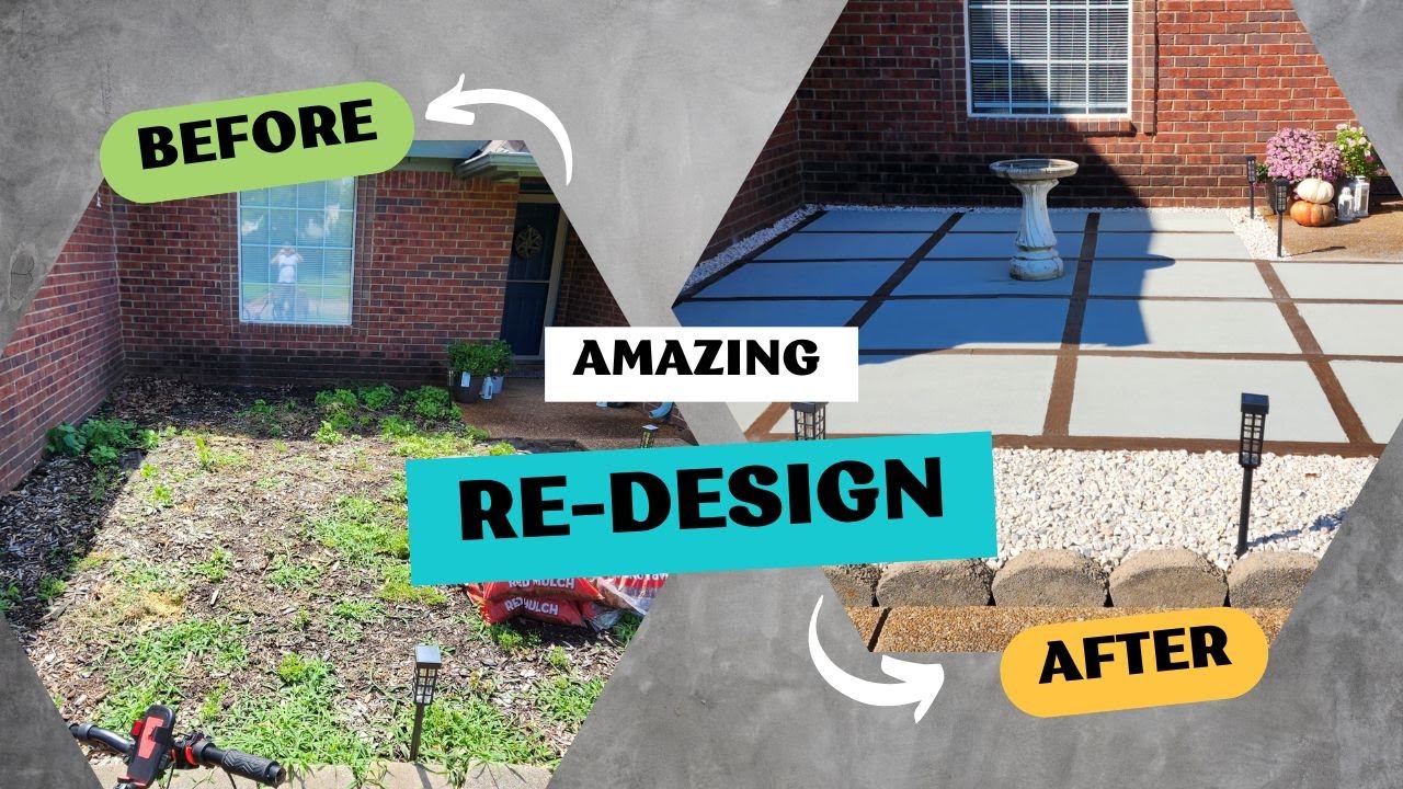 From Mess to Masterpiece: DIY Front Yard Concrete Transformation - YouTube
