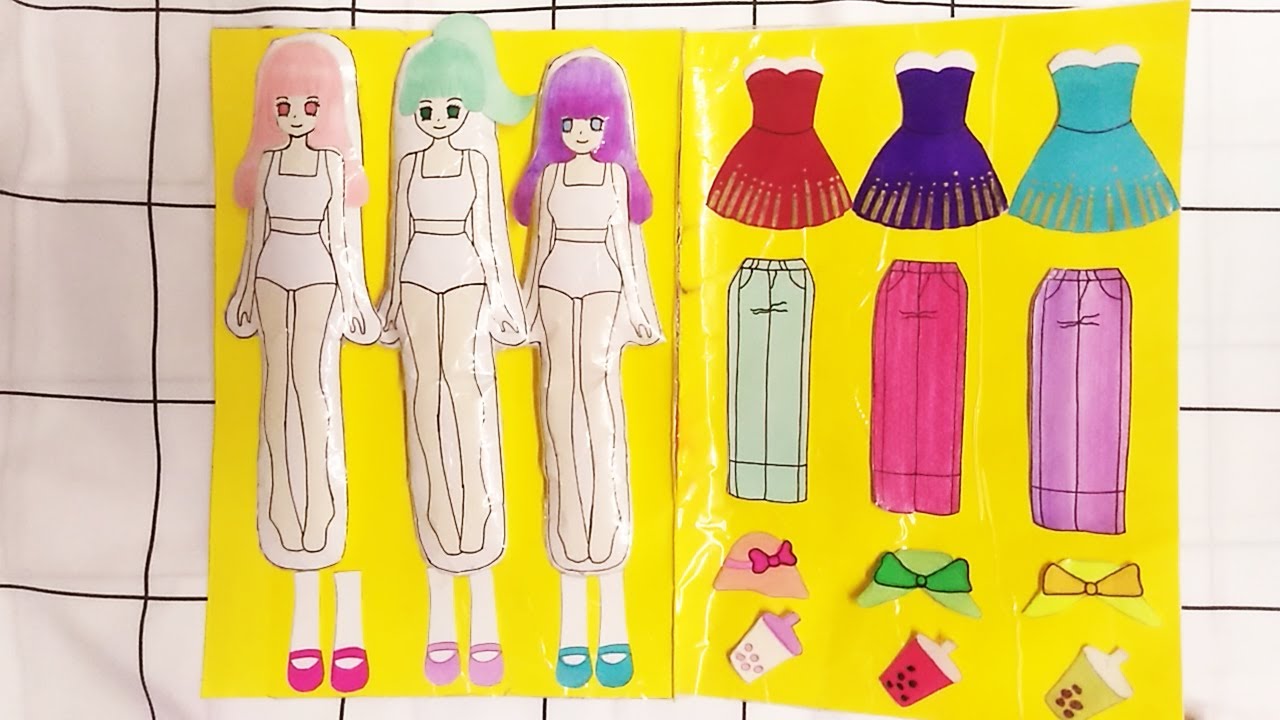 (PAPER DIY) HOW TO MAKE PAPER DOLL BOOK/ PRINCESS PONY DRESS EDITION ...