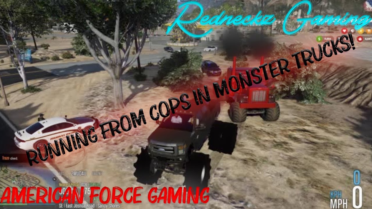 Running From Cops in a Monster Truck! | American Force Gaming | FiveM ...