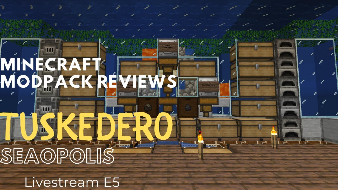 Minecraft Modpack Reviews LIVE: Seaopolis | E5: MORE Base Expansion and ...
