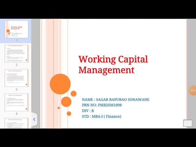 Working Capital Management Ppt
