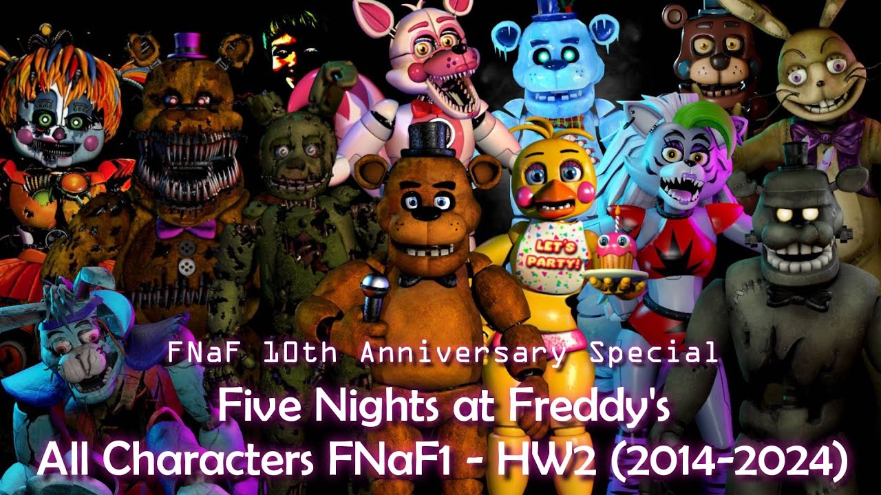 Five Nights at Freddy's - All Characters FNaF1 - HW2 (2014-2024) FNaF ...