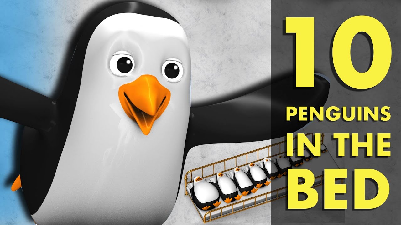 10 penguins in the Bed | Penguin Friends | Children's Nursery Rhyme ...