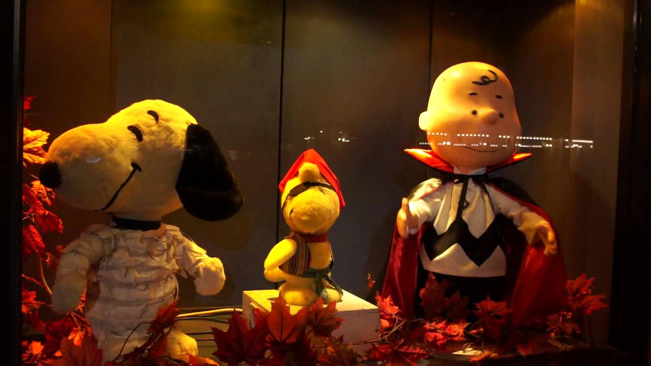 140913 Cedar Point Halloweekends Peanuts Window Display Charlie Brown ...