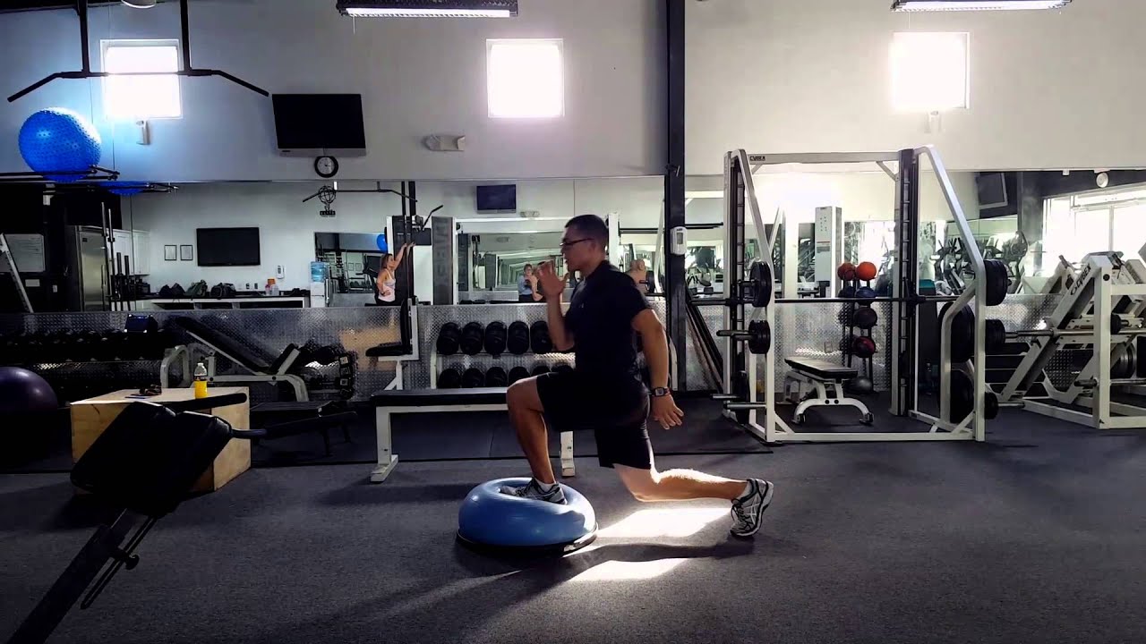 Multi-directional lunge w/ bosu ball - YouTube