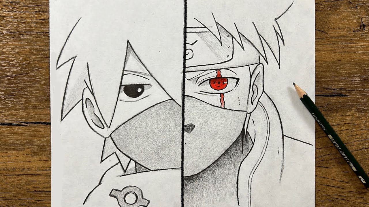 How to draw Kakashi hatake step-by-step | anime drawing - YouTube