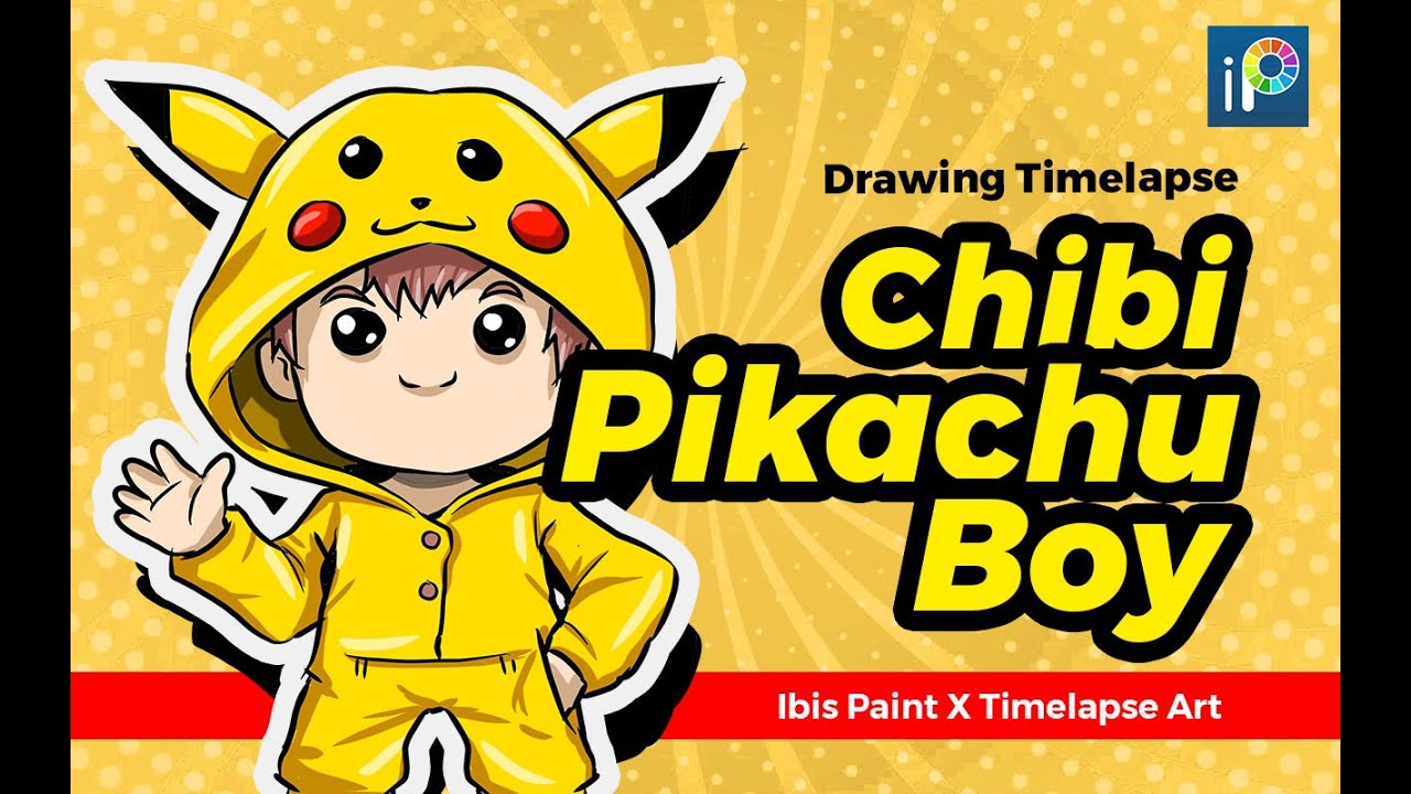 Drawing Timelapse | Chibi Pikachu Boy (Cute Ibis Paint X Art) - YouTube