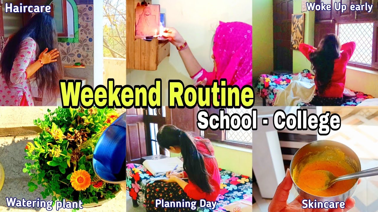 PRODUCTIVE WEEKEND ROUTINE FOR SCHOOL-COLLEGE (Study tips+Selfcare+more ...