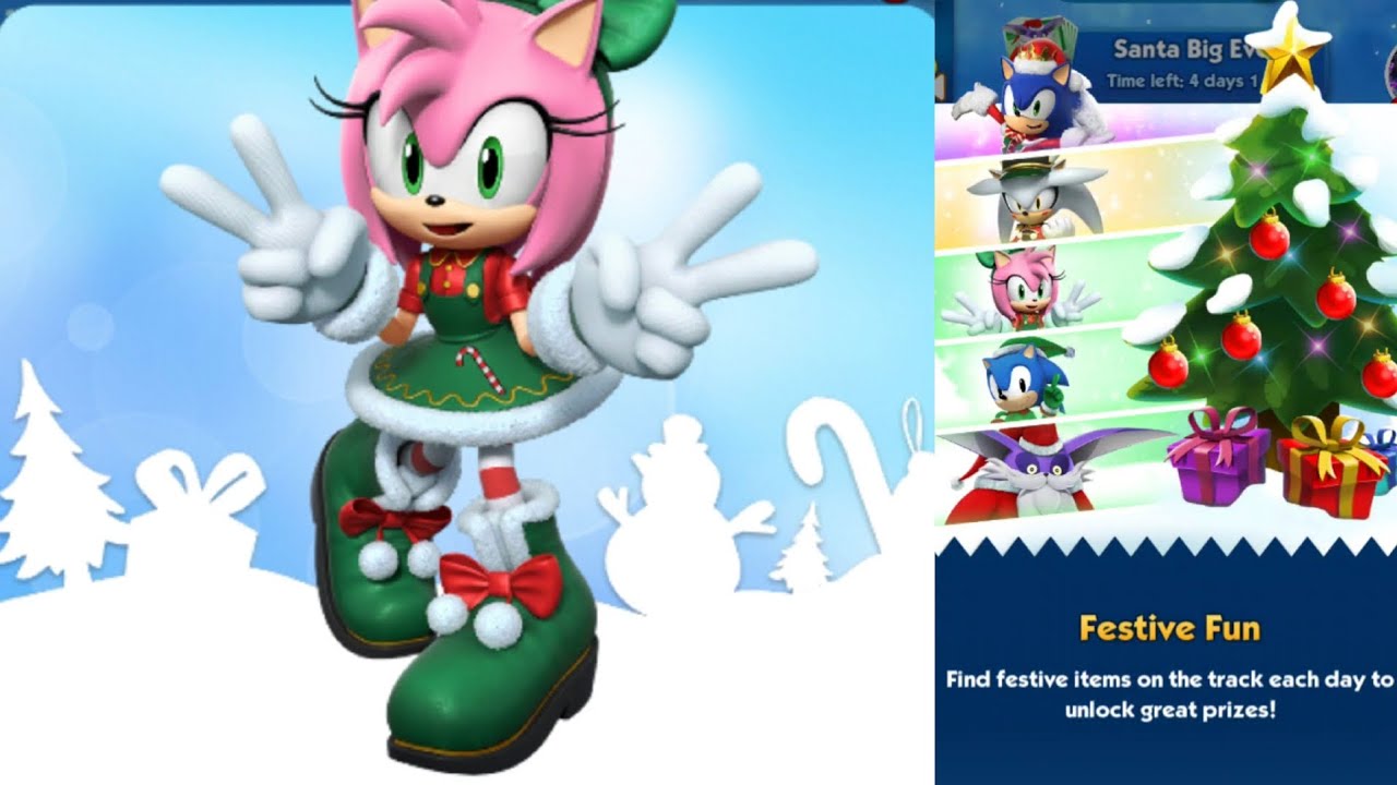 Sonic Dash - Jingle Belle Amy Event + Festive Fun - Unlocking Jingle ...