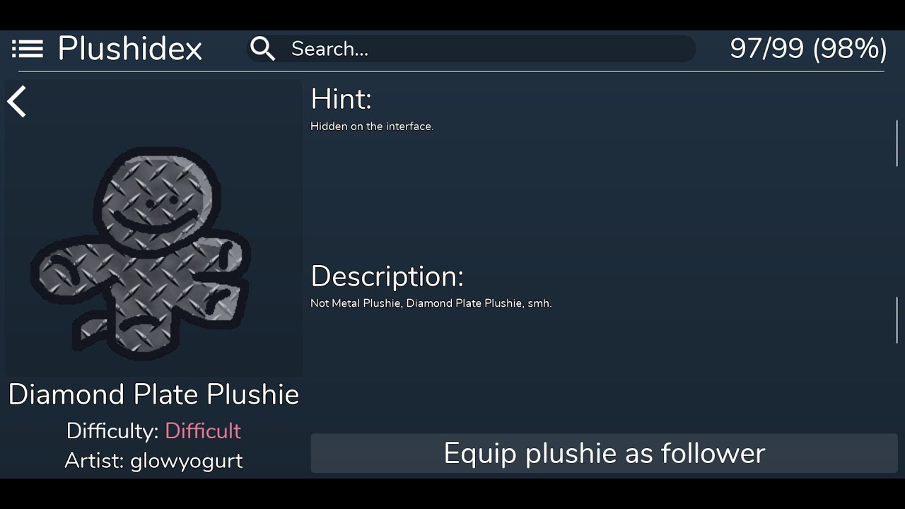 How to get Diamond Plate Plushie - ROBLOX Find The Plushies - YouTube