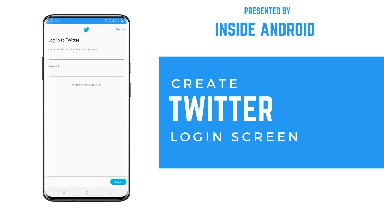 Twitter Login Screen in Android Studio | Android Studio Tutorial ...