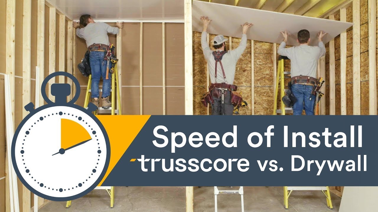 Speed of Wall Panel Install | Trusscore PVC Wall Panel vs. Drywall ...