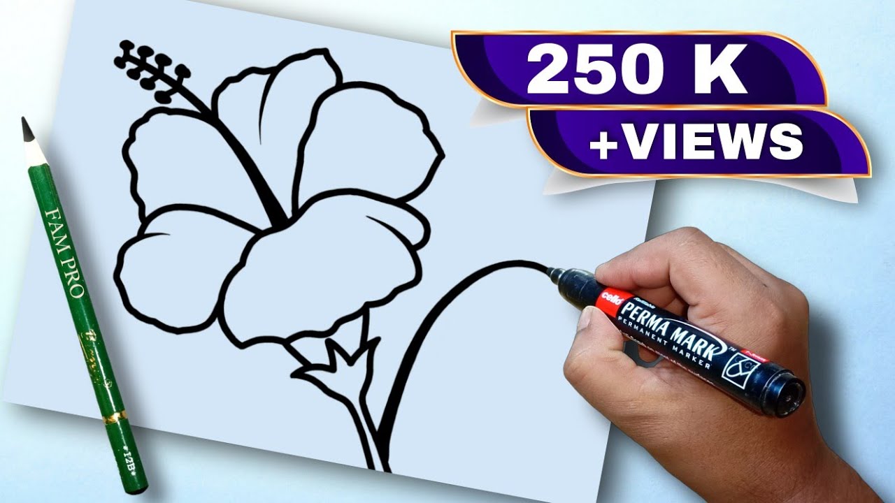 Phool ka chitra | फूल का चित्र कैसे बनाएं | Flowers drawing | FAM Pro ...