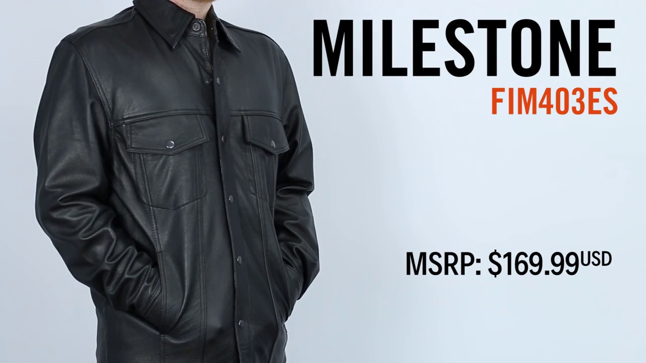 First Mfg Co - Milestone Leather Motorcycle Shirt - YouTube