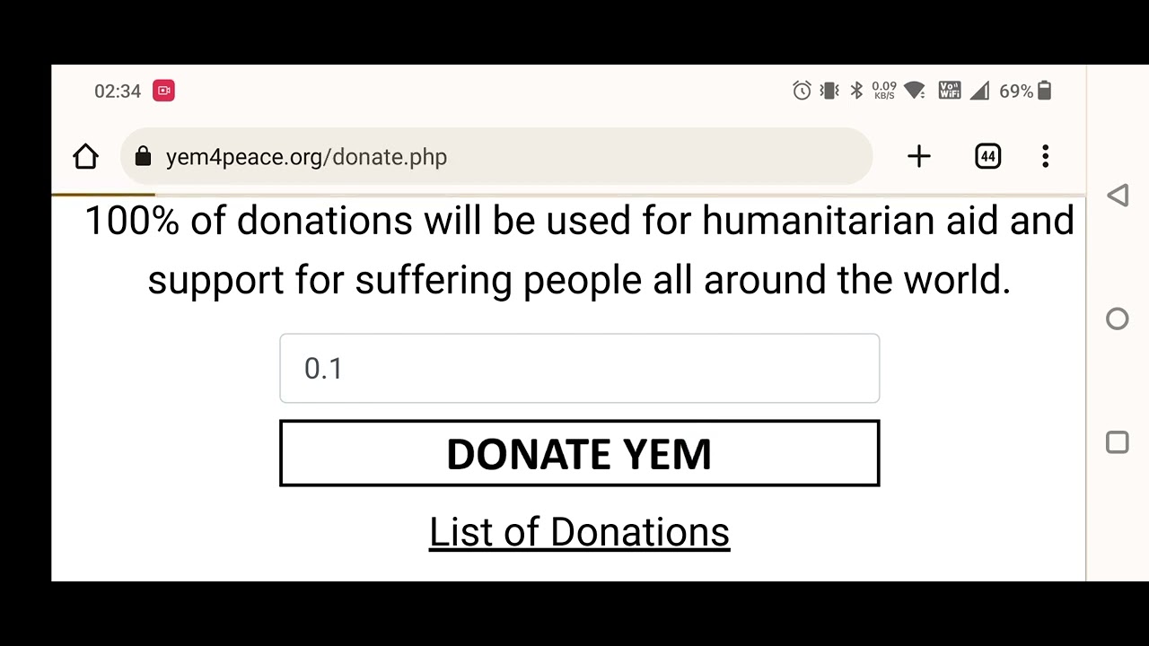 Donated the yem coin You can donate the yem coin to support the world ...