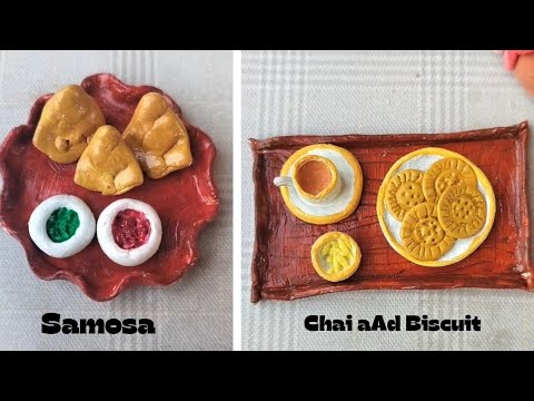 How To Make Miniature Food With Clay | Clay Craft| miniature Food ☕🍪 ...
