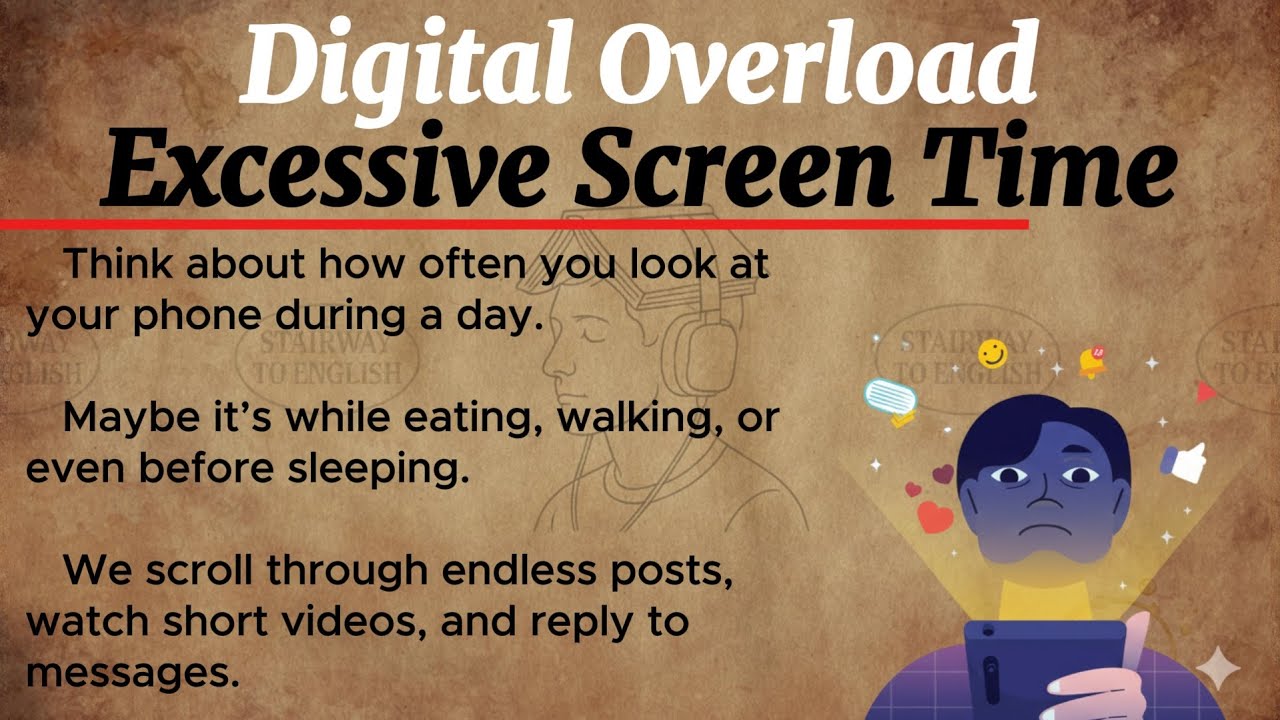 Digital Overload: Excessive Screen Time | English Listening & Reading ...