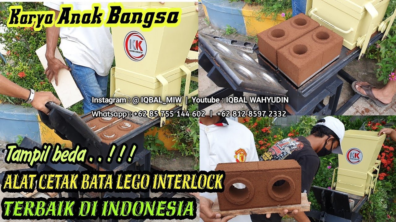 Hasil Maksimal !!! Alat Press Cetak Bata Lego Interlock Manual Hand ...