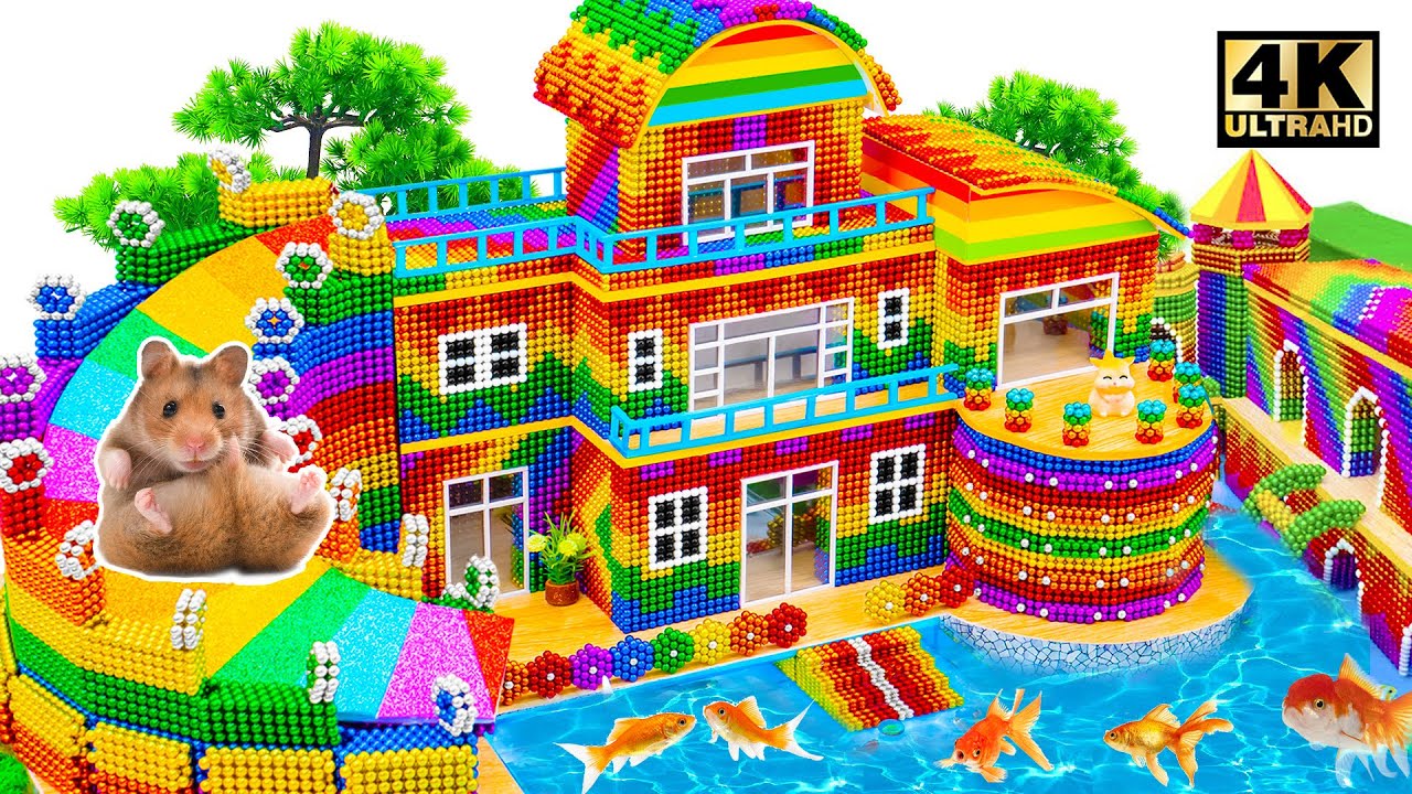 DIY Build Modern Mud Villa And Water Slide To Beautiful Underground ...