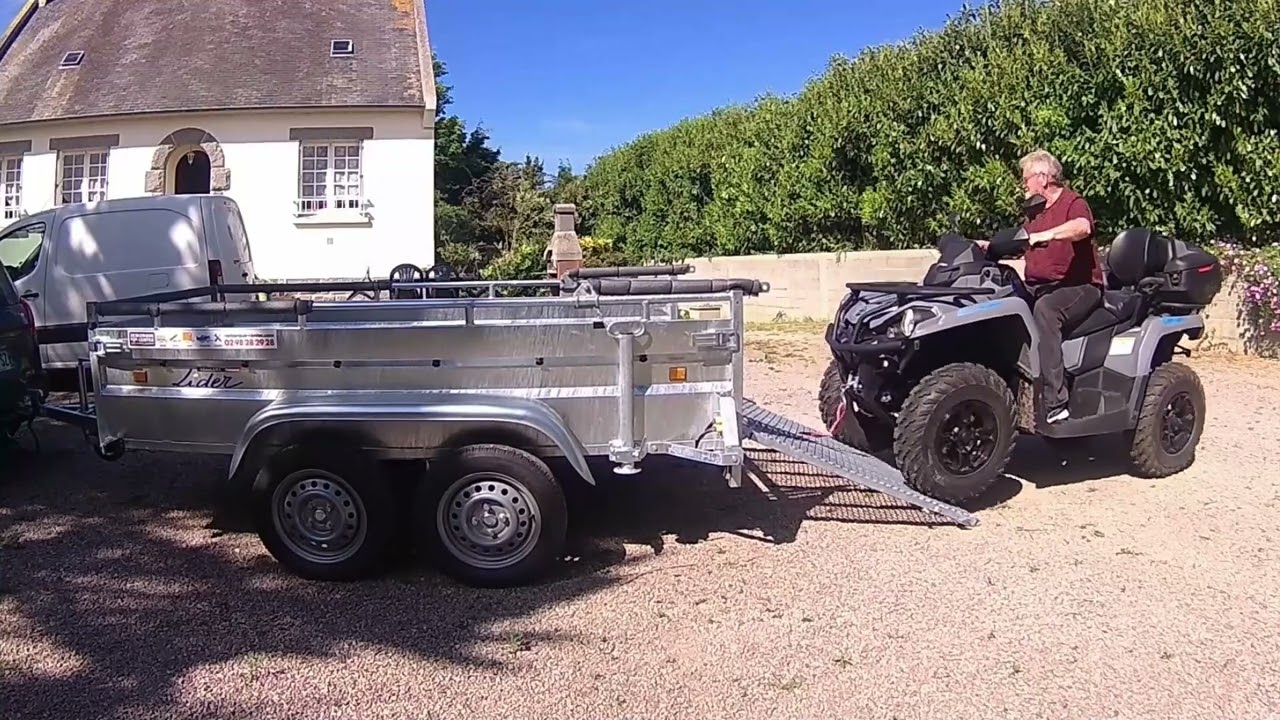 remorque quad lider et divers matériaux - YouTube