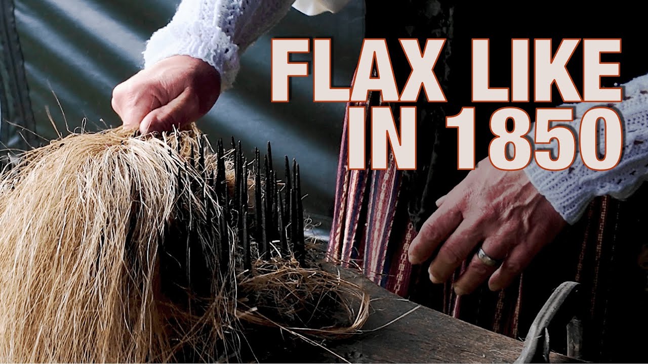 Traditional Flax Processing & Spinning on a Vintage Wheel #flaxspinning ...