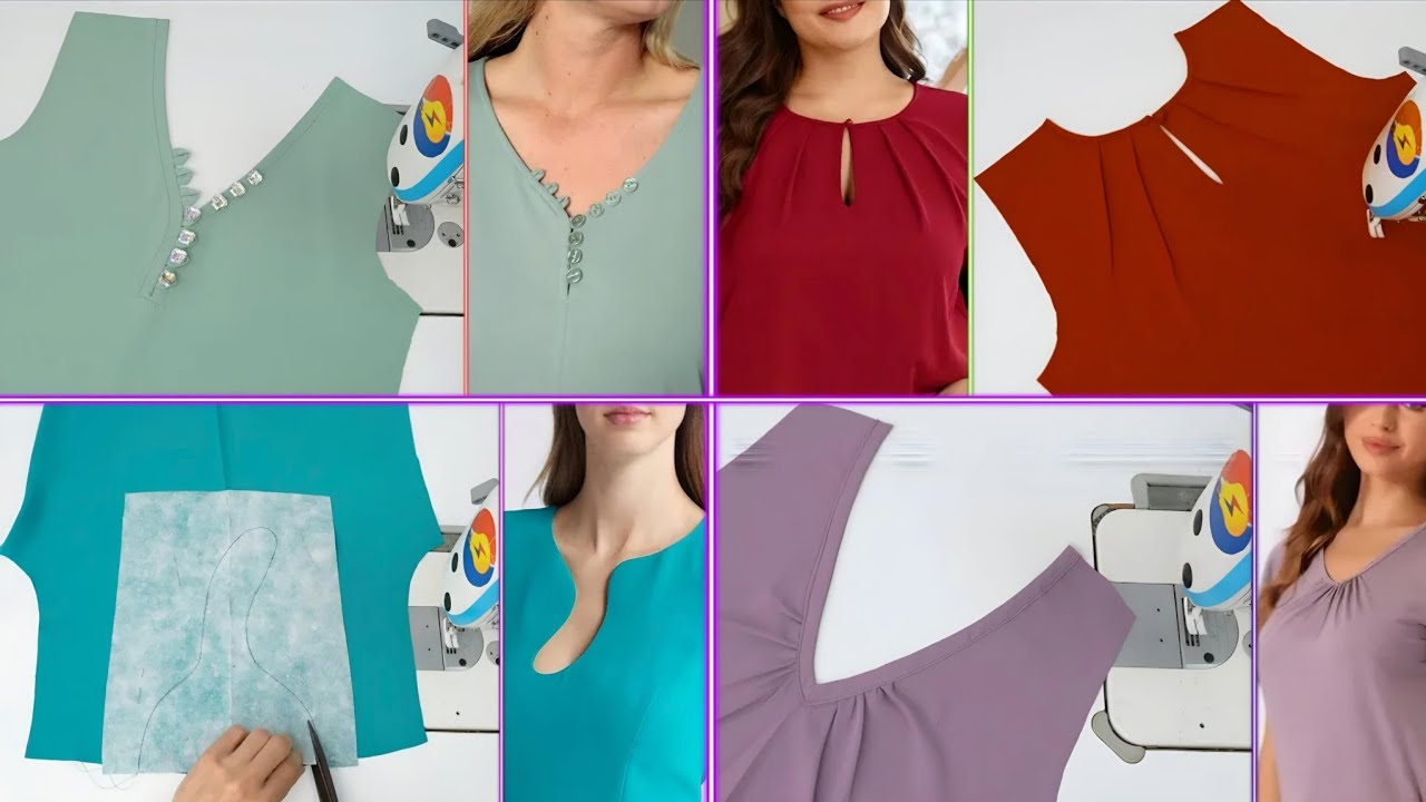 Beautiful And Stylish Neck Design Ideas / Cutting and Stitching 4 ...