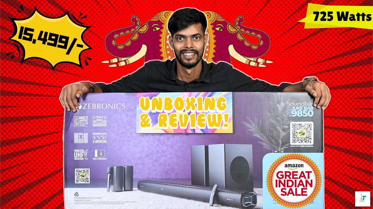 ZEBRONICS Juke BAR 9850 | 725W Dolby Atmos Soundbar 🔥 Full Review ...