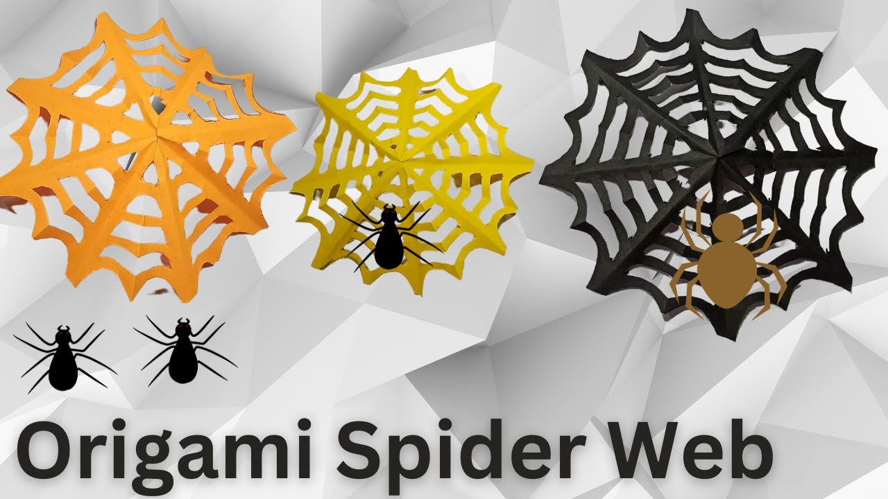 DIY Origami Paper Spider Web - Easy Tutorial for Halloween Decorations ...