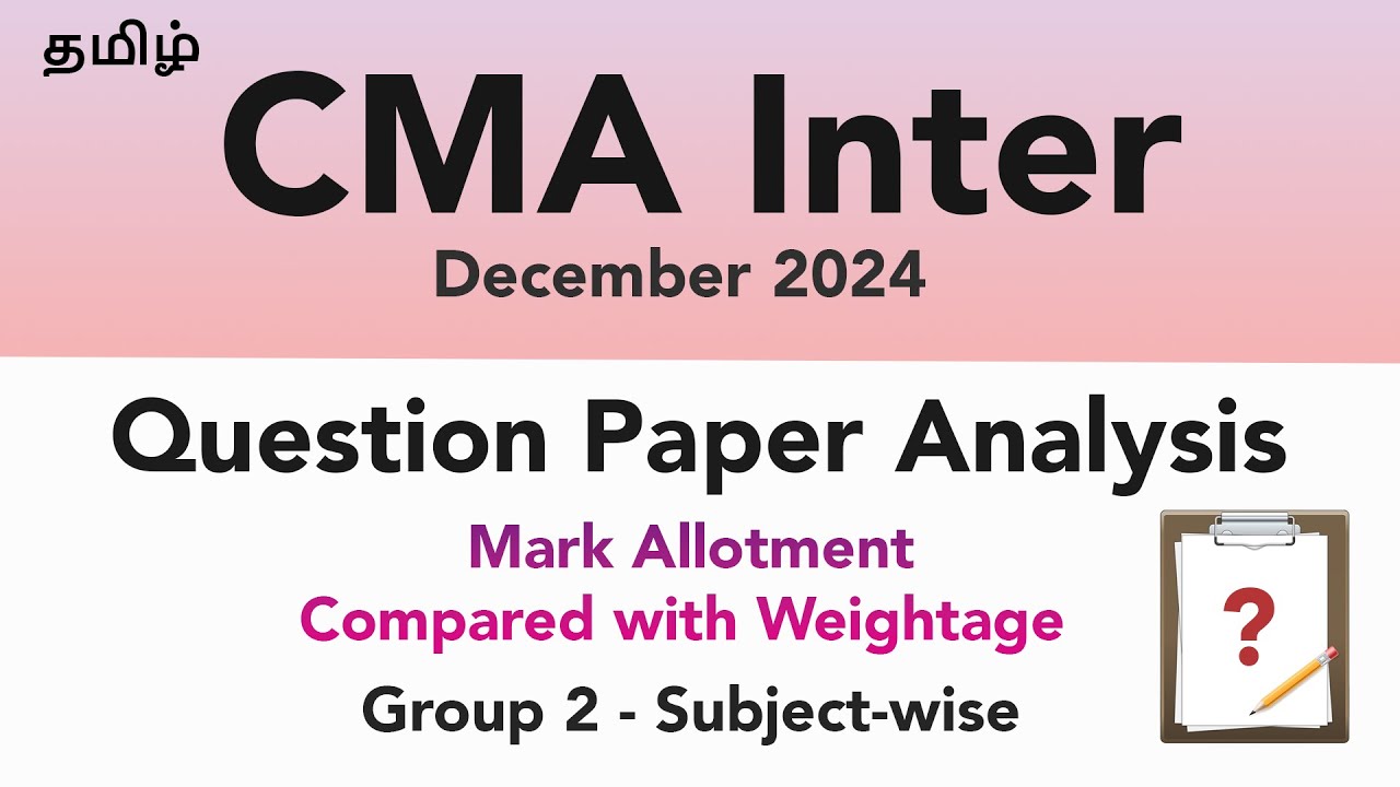Question Paper Analysis - Group 2 | CMA Intermediate | December 2024 ...