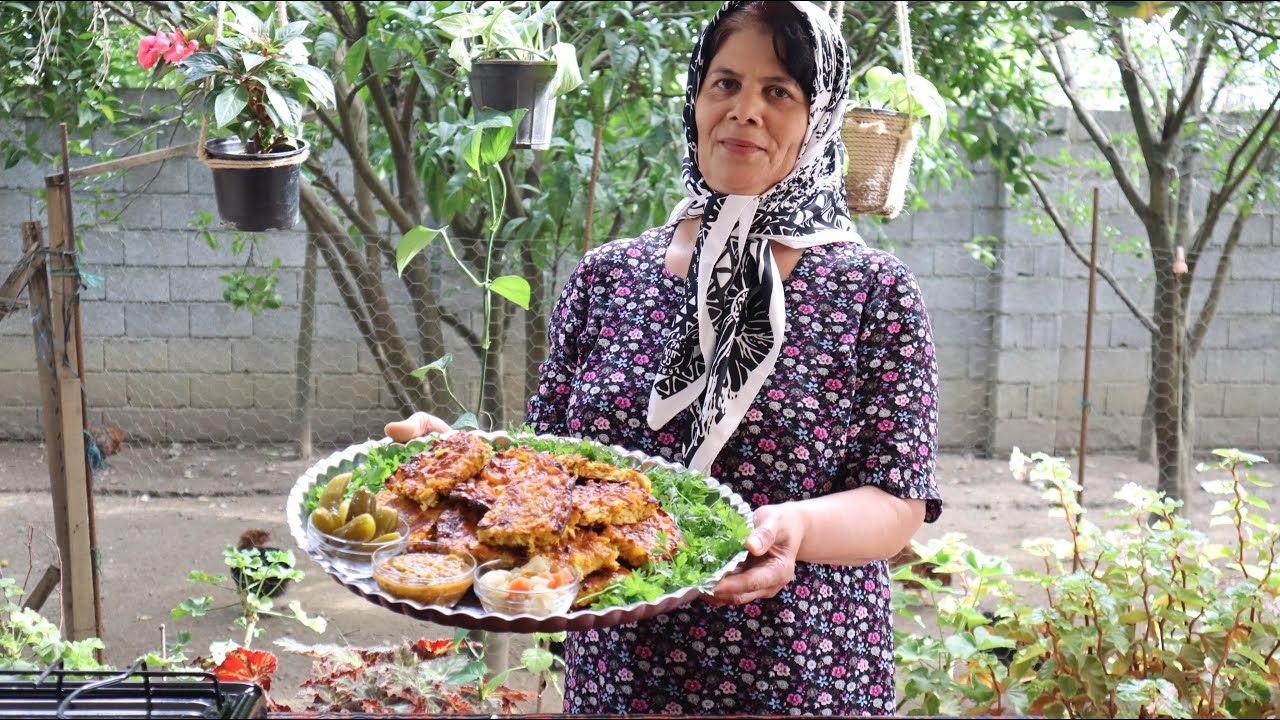 Rural Kitchen | Cooking Kuku Badkoobeh in the Village - YouTube